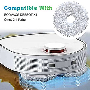 VideoPUP 6pcs Replacement Mop Pads Washable Reusable Mop Cloth Compatible with ECOVACS DEEBOT X1 Omni/ X1 Turbo Sweeper Vacuum Cleaner