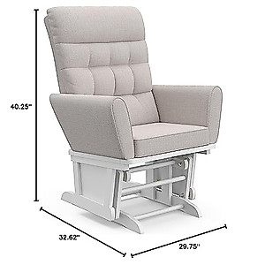 STORKCRAFT Harmony Premium Glider and Ottoman, White/Misty Gray