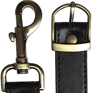 SaSarili Adjustable Replacement Cross Body Handbag Purse Strap Dark Espresso Brown 1 inch wide, 43-51 inch long with Antique Brass Tone Hardware