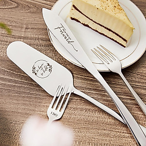 AW BRIDAL ME Too and I Do Wedding Cake Knife and Server Set with Forks, Engraved Cake Cutting Set Pie Dessert Servers Gifts for Wedding Anniversary Bridal Shower Engagement