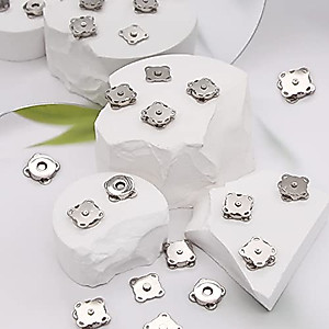 EuTengHao Magnetic Snaps Buttons, Silver Magnetic Purse Snap Clasps, Plum Magnetic Snap Closures for Purses Handbags, 15mm Magnet Button Closure Fastener for Clothes Sewing DIY Craft