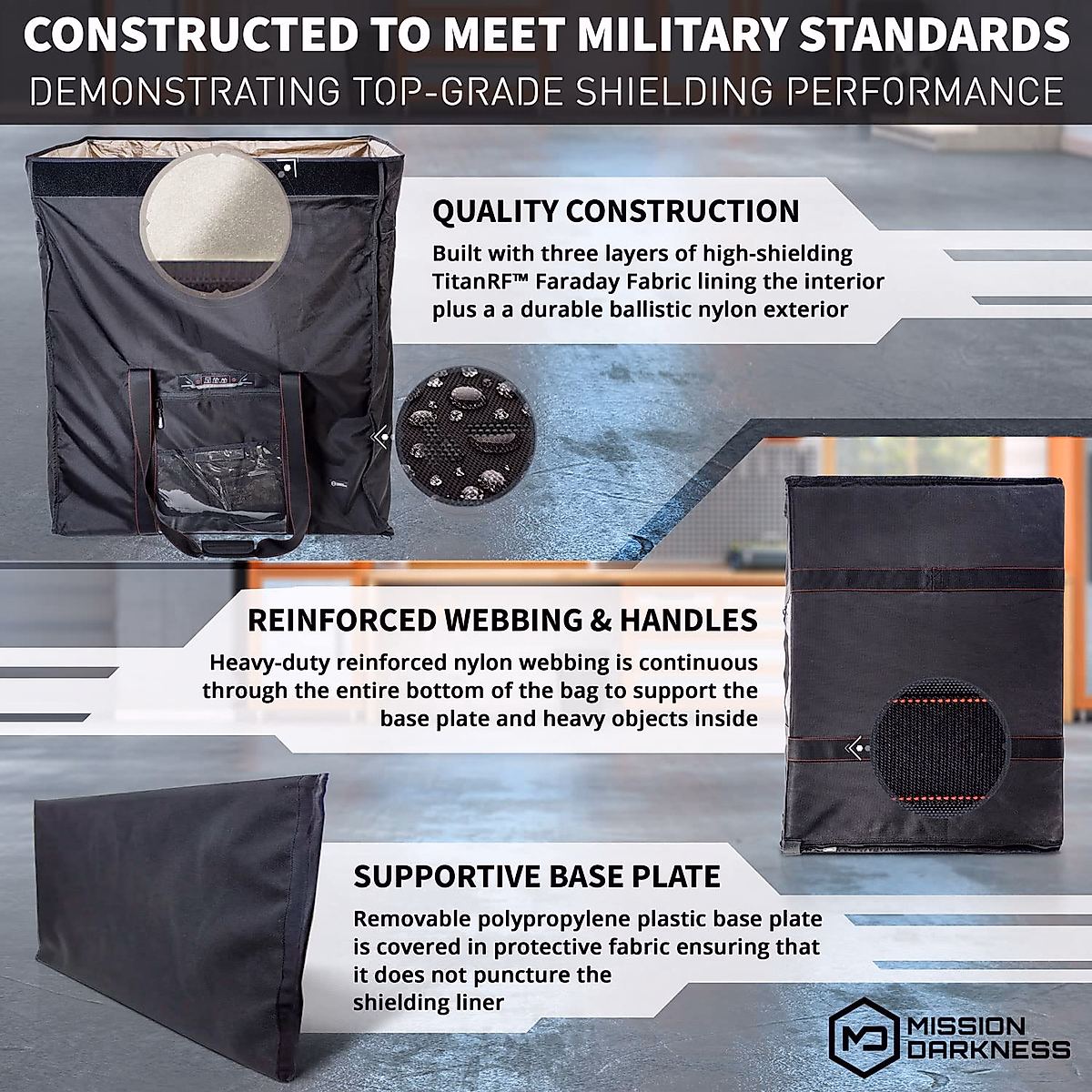 Mission Darkness EMP Protection Faraday Bag Collection Includes Military-Grade XL Faraday Bags for Generators and Solar Panels // RF Shielding, EMP/CME Protection, Preparedness, Security