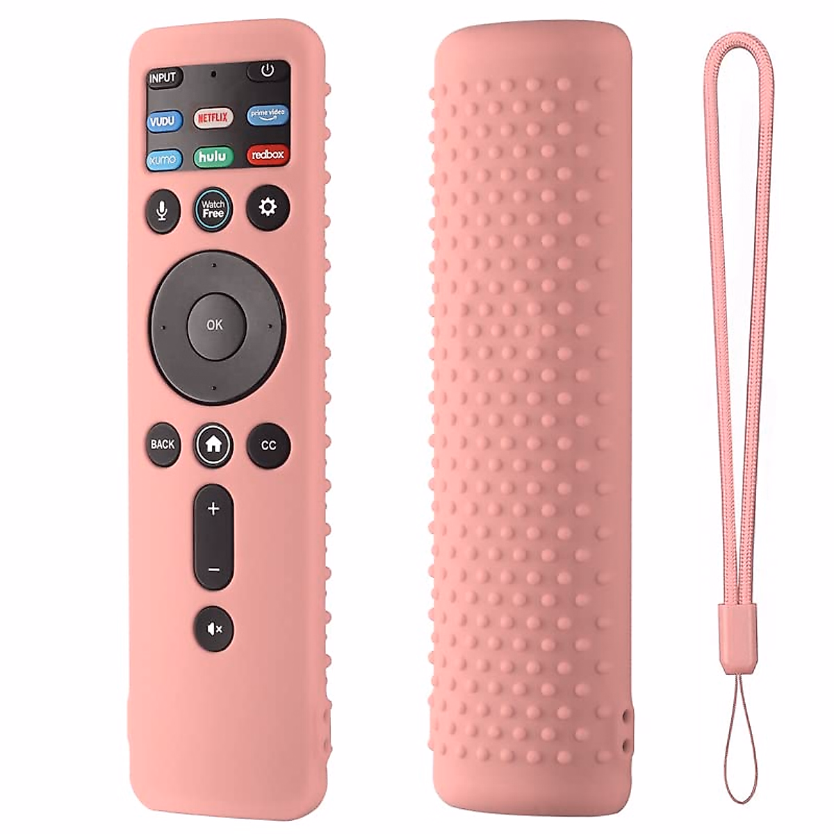 Silicone Cover for VIZIO XRT260 Smart TV Remote VIZIO XRT260 Silicone Case Cover Shockproof Anti Slip Silicone Skin Sleeve with Lanyard(Pink)