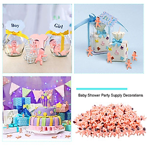 Mini Babies, 200pcs 1Inch Mini Plastic Babies for Baby Shower Ice Cubes Game Tiny Babies Baby Party Favor Supplies Decorations