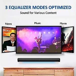 WITSHOCK Sound Bar Soundbar TV Speaker: Surround System Home Theater with Built-in Subwoofer Wireless Wired Bluetooth 5.0 Optical AUX HDMI-ARC RCA USB Connectivity for Television - Mountable