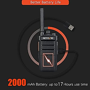 Retevis RB26 3 Watt 2 Way Radios Walkie Talkies Long Range, Radios Walkie Talkies with Earpiece and Mic Set, 2000mAh Battery, Shock Resistant, for School Industrial Government(10 Pack)
