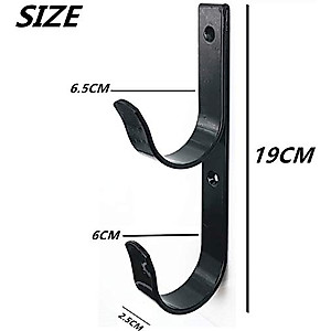 2 PCS Set Wide Pool Pole Hangers Heavy Duty Black Aluminium Holder Hooks with Screws Perfect Hook Holders for Swimming Pool,Telescopic Poles,Skimmers,Nets Brushes,Vacuum Hose,Garden Equipment Etc