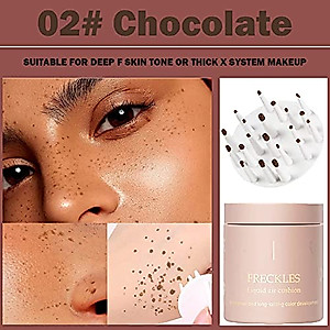 Liquid Fake Freckle Stamp Pen，Freckles Liquid Air Cushion Stamp,Magic Long Lasting Waterproof Quick Dry Natural Like Fake Freckle Pen Makeup Stamp,A Sunny Freckled Look Just For You(01# Saddle Brown)