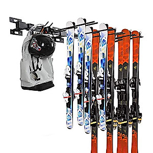 ANTOPY Ski Storage Rack for Garage Ski Storage Wall Mount Metal Ski Rack Holder Wall, Holds Up to 10 Pairs of Skis 200lbs for Garage Home Storage Organizer System Snowboard Hanger Tool Storage Racks