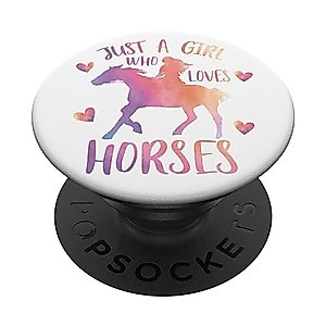 Just a Girl Who Loves Horses Watercolor Horse Western Rider PopSockets PopGrip: Swappable Grip for Phones & Tablets PopSockets Standard PopGrip