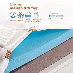 OYT Twin Size Mattress Topper,3 Inch Gel Memory Foam Mattress Topper for Cooling Sleep & Pressure Relieving,Mattress Pad in a Box with with Removable & Washable Cover, CertiPUR-US Certified