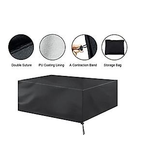 AMSAMOTION Outdoor Coffee Table Cover Rectangular Coffee Table Cover, Waterproof and Heavy Duty Outdoor Small Side Table Covers Lawn Garden Furniture Covers 44x26x13 inch, Black