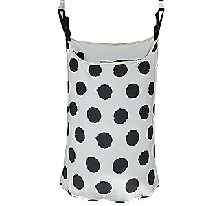 HDHYK Adjustable Space Saving Door Hanging Laundry Hamper Bag Dorm Laundry Bag,Wide Open Top Over The Door Laundry Hamper with Free Hanging Hooks