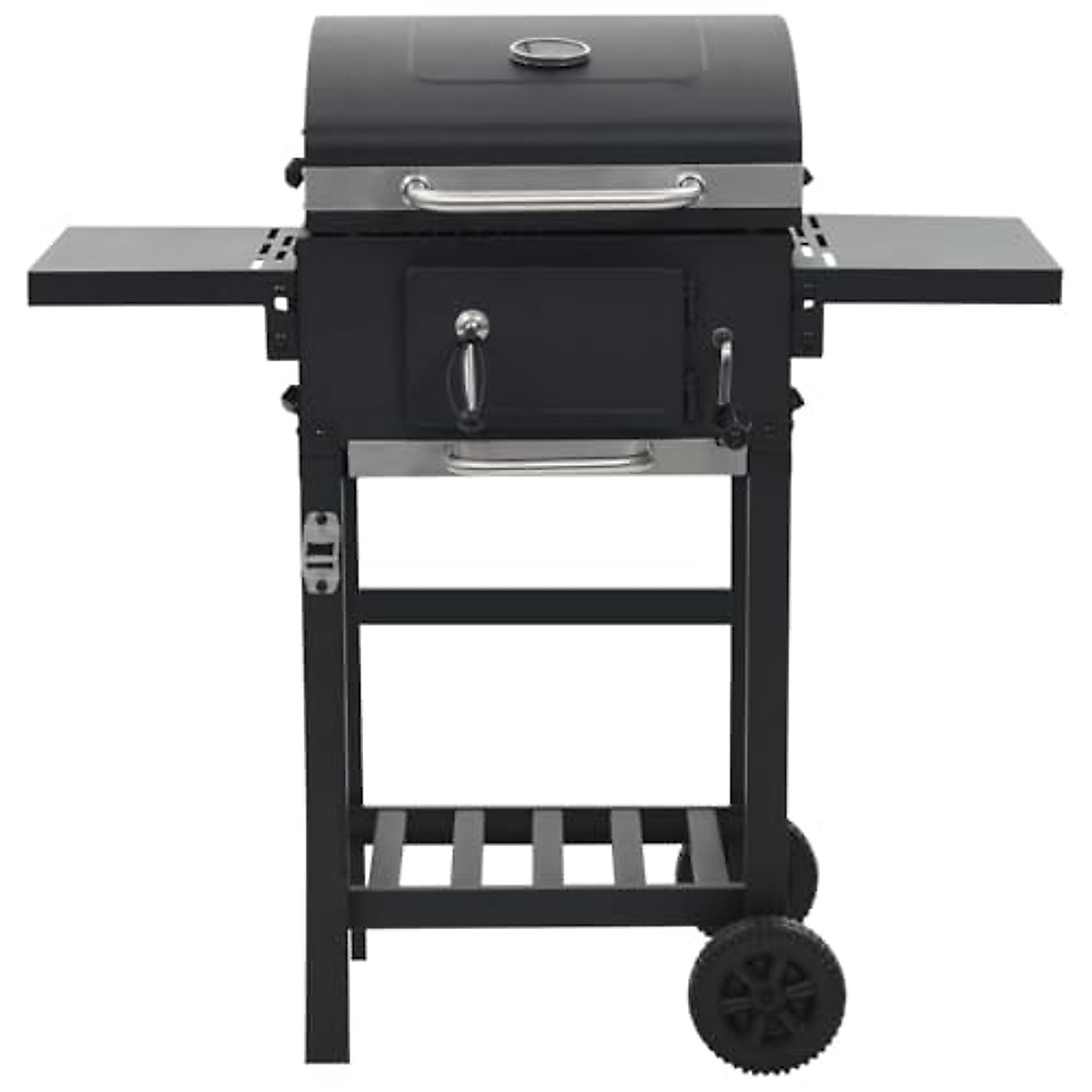VRAXO Charcoal-Fueled BBQ Grill with Bottom Shelf Black,Outdoor Grills-37.84lbs