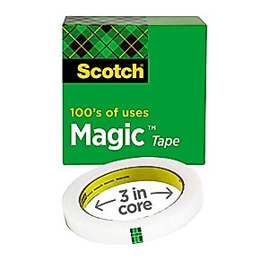 Scotch Magic Tape, 1 Refill Roll, 1 x 2592 Inches, 3 Inch Core, Boxed (810)
