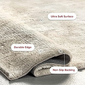 nuLOOM 4' Round Cozy Plush SuperiorWash Area Rug, Machine Washable, Non-Slip, Soft Fluffy Shag Carpet for Living Room Bedroom Kids Room Nursery Home Decor, Loni Cream