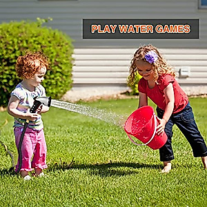 Flemoon Garden Hose Nozzle Heavy Duty, Metal Hose Sprayer with 10 Water Patterns, High Pressure Hand Spray with Flow Control, Best for Watering Outdoor Plant, Washing Car and Showering Pet, Silver