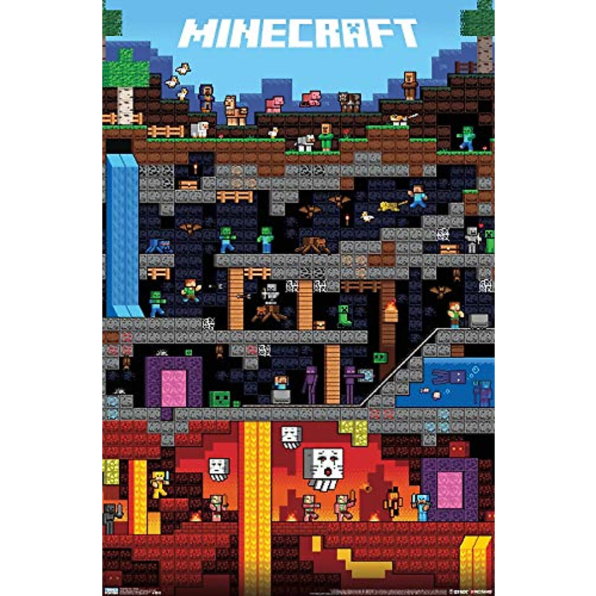 Trends International Minecraft - Worldly Wall Poster, 22.375" x 34", Unframed Version