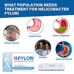 HANASCAR H Pylori Test Kit, Helicobacter Pylori Test Kits at Home, 99.5% Accuracy, Results in 10-15 Minutes, Easy to Use