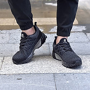 SUADEX Indestructible Steel Toe Shoes Men Women Safety Work Sneakers Comfortable Lightweight Black