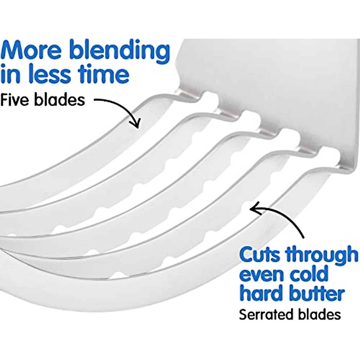 PASTRY QUEEN Pastry Cutter, Perfect Flaky Pie Crust, Dishwasher Safe Dough Blender, Easy Grip Handle & Stainless Steel Blades