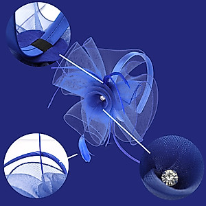 Needzo Blue Fascinator Hat Headband for Women, Tea Party and Kentucky Derby Hair Accessories, One Size