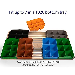 Sili-Seedlings Seed Starting Tray | 100% Silicone | Zero Plastic | Flexible Pop-Out Cells | Reusable Seed Starter Tray | Dishwasher Safe | BPA-Free | 2-Pack (12 XL Cells Total)