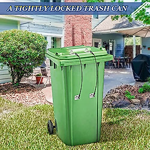 Bfttlity Trash Can Lid Lock Trash Can Locks for Animals Metal Universal Trash Can Lock for Outdoor Garbage Can Prevent Garbage from Overflowing (2 Pack)