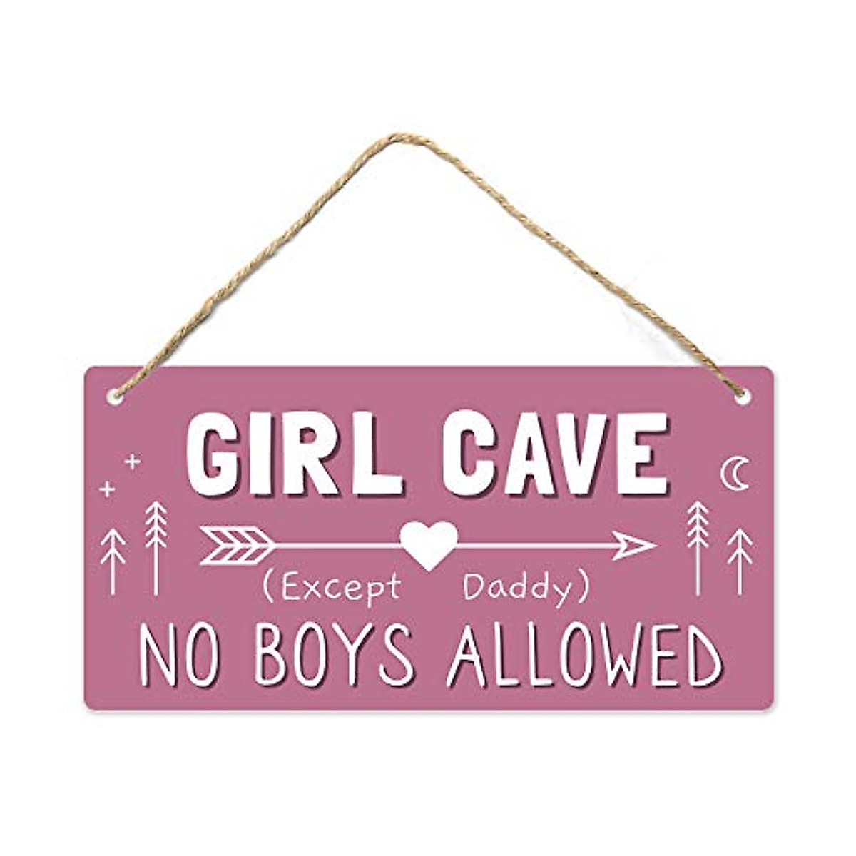 Girl Cave Sign, Girls Room Decorations for Bedroom, 12″x6″ PVC Plastic Decoration Hanging Sign, High Precision Printing, Water Proof, Kids Room Signs for Door, No Boys Allowed Sign, Room Decor …