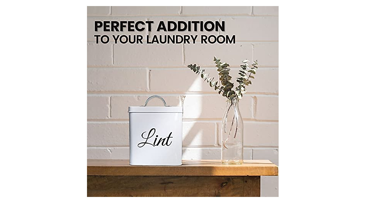 Modern Farmhouse Lint Bin - Stylish Laundry Room Organizer