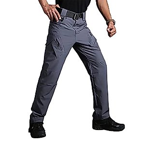 BIYLACLESEN Hiking Pants Mens Quick Dry Pants Mens Work Pants Breathable Pants Tactical Pants Tactical Army Pants Khaki Pants Mens Zipper Pockets