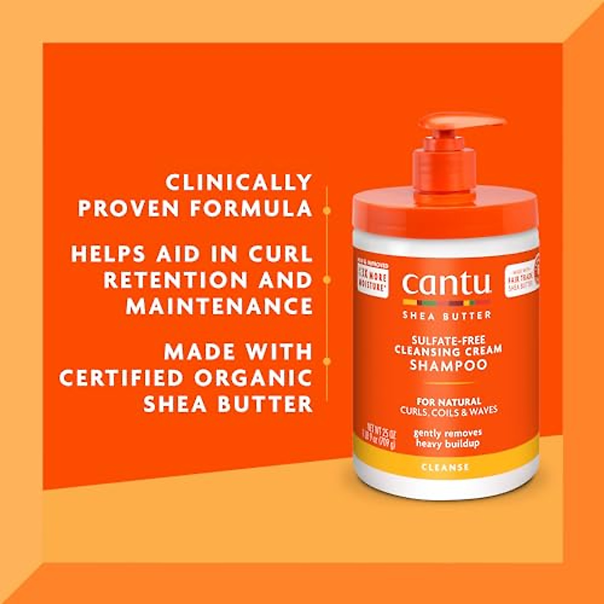 Cantu Sulfate-Free Cleansing Cream Shampoo with Shea Butter for Natural Hair, 25 fl oz