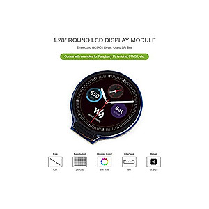 Waveshare 1.28inch Round LCD Display Module 65K RGB Colors 240×240 Resolution with SPI Interface Embedded GC9A01 Driver, Raspberry Pi 5/4B/3B/Zero/Zero W/Zero 2W/Pico/Pico W/Pico WH