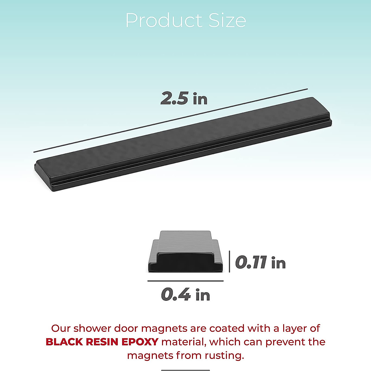 Shuisen Shower Door Magnet Strip Replacement for Framed Shower Doors, 2-1/2" Long Shower Door Strike Jamb Magnet for Swing & Glass Shower Doors - Shower Door Replacement Parts