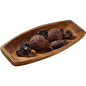 Uziass Wood Dough Bowl, 17.75"x 8.75" Hand Carved Wooden Dough Bowls for Decor Rustic Wood Dough Bowls Decorative Wooden Dough Fruits Bowl for Table Centerpiece Dining Living Room Home Kitchen Decor
