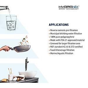 SGC-25-1005 Sediment Filter Grooved Cartridge 2.5" x 10" 5 micron - Interchangeable with AP110 Model (6 Pack)