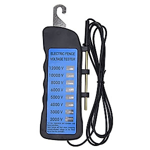 OKJHFD 12KV Neon Fence Voltage Tester Neon Fault Finder, Electric Fence Voltage Tester Professional Durable 2000 to 12000V 8 Neon Indicator Lights Waterproof Fence Tester for Farms,Home,Gardens