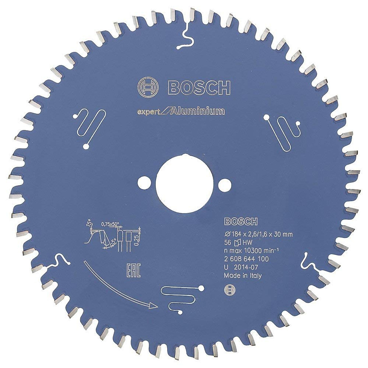 Bosch 2608644100 Circular Saw Blade "Top Precision" Exalh 7.24inx30mm 56T
