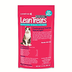 Covetrus Nutrisential Lean Treats for Cats - Soft Cat Treats for Small, Medium, Large Cats - Nutritional Low Fat Bite Size Feline Treats - Chicken Flavor - 1 Pack - 3.5oz