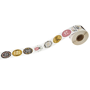 Grey Mustard Pink Christmas Stickers / 500 Modern Holiday Labels / 1.5" Winter Envelope Seals / 8 Alternating Festive Designs/Made in The USA