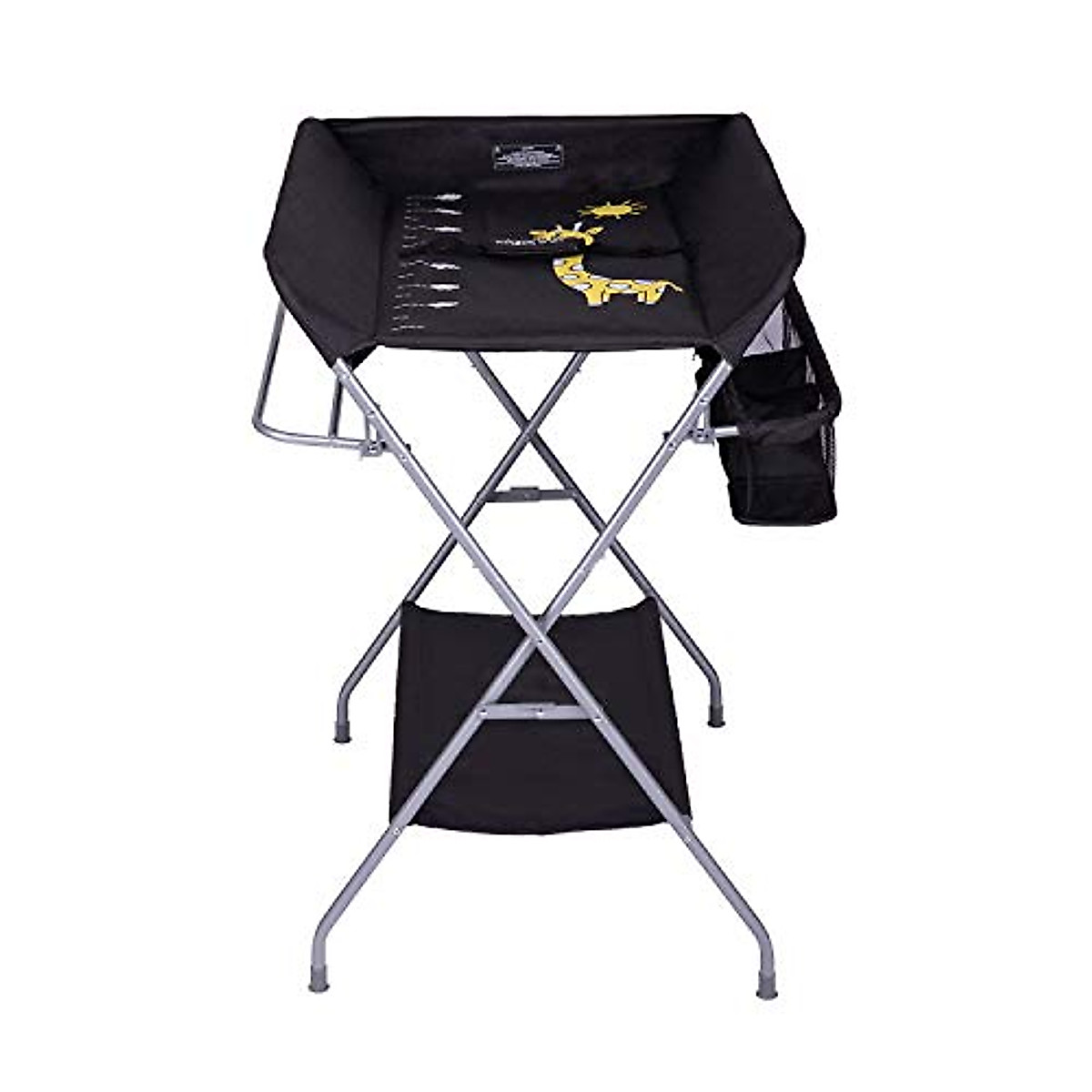 Kinsuite Baby Diaper Changing Tables - w/Storage Rack Portable Folding for Station Nursery Organizer and or Newborn Infant Black