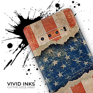 DesignSkinz Scratched Surface Peeled American Flag Protective Vinyl Decal Wrap Skin Cover Compatible with The Samsung Galaxy S20 (Screen Trim & Back Glass Skin)