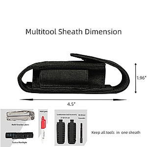 Multitool Sheath for Belt, Knife Holster Sheath for Multitools, Pocket Knife Holder, Knife Pouch Belt Sheath, EDC Belt Organizer for Folding Knife,Flashlight,Mini Pen