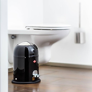 WESCO Waste Bin Mini Master 6 L Powder-Coated Sheet Steel, Black, 26,4x26,4x36 cm,