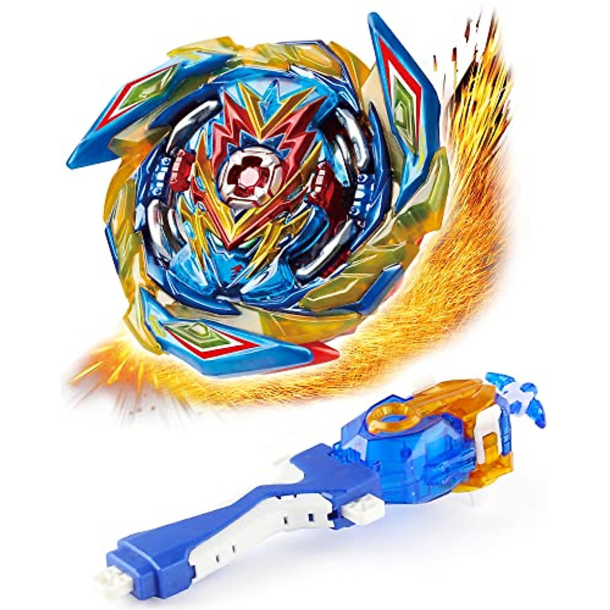 Desamvap Bey Battling Tops Burst SuperKing Booster B-163 Brave Valkyrie EV' 2A with Bey Blade Launcher and Grip Battle Game Set Right Spin DB Layer System Gyro Toys Set Gifts for Kids Children Boys