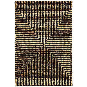 Dash & Albert Kelan Handwoven Jute Rug, 8 X 10 Feet, Black/Neutral Geometric Pattern