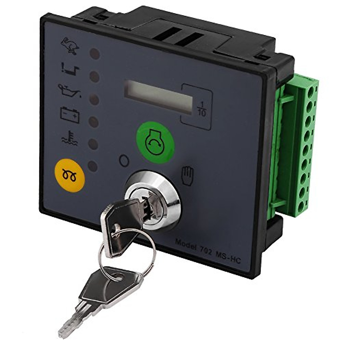 Generator Controller Board Panel With Keys 702 MS-HC Manual Start Engine Monitoring Low Oil Pressure High Engine Temperature
