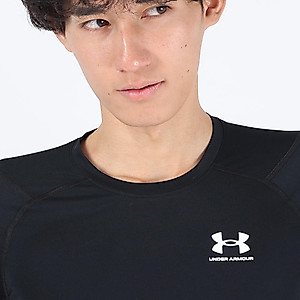 Under Armour Men's Armour HeatGear Compression Long-Sleeve T-Shirt , Black (001)/White, X-Large