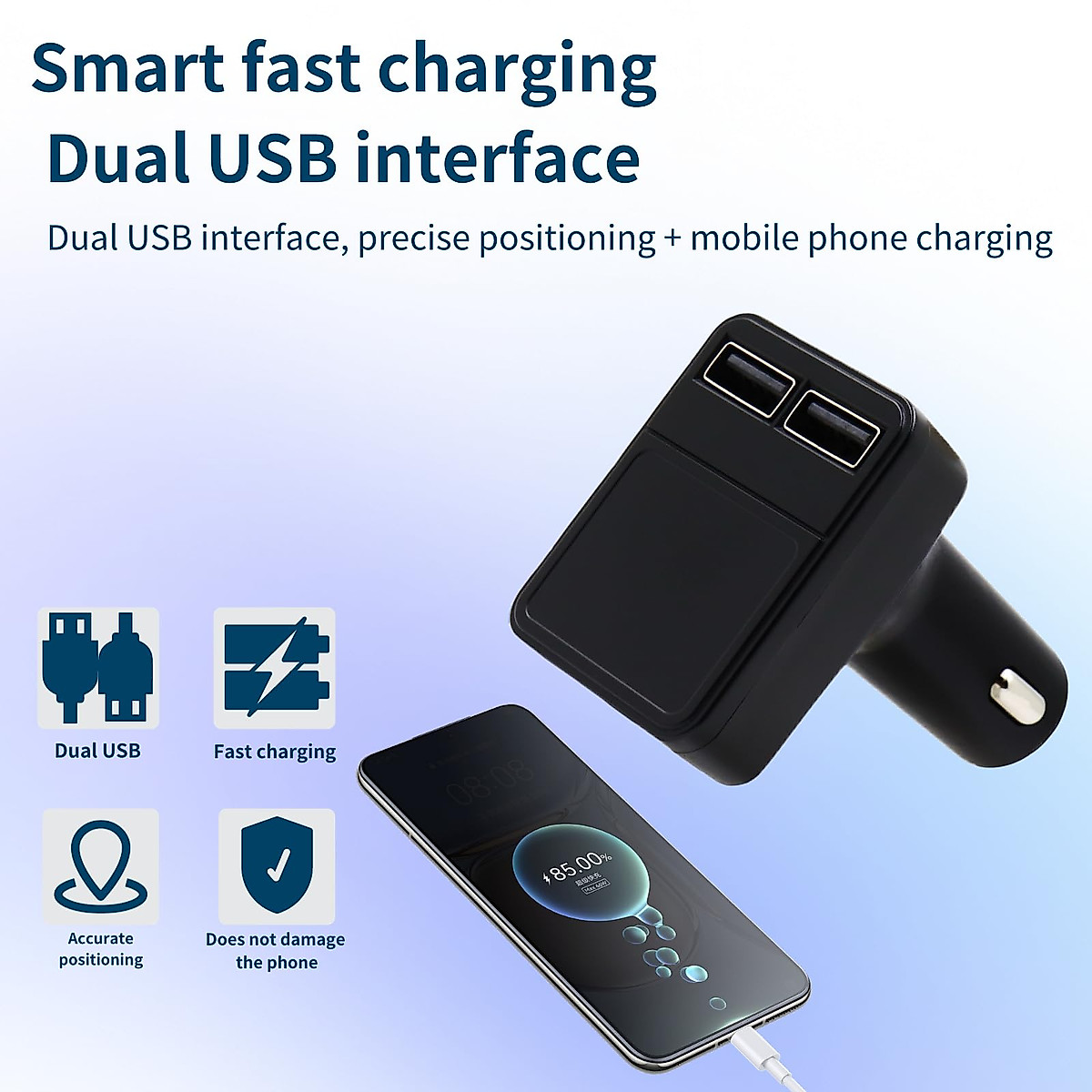 Icamdoor GPS Tracker for Vehicles –Mini GPS Driving Alert Car Charger with Geofence – Route History Car GPS Tracker Simple Plu In for Vehicles, Assets,Fleet, Older Persons