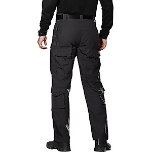FREE SOLDIER Men's Cargo Pants,Tactical Pants for Men Stretch,Durable Ripstop EDC Work Pants for Hiking (Black 38Wx32L)